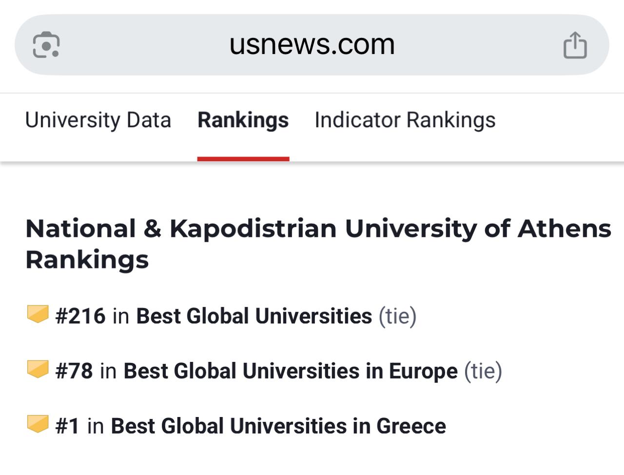 National and Kapodistrian University of Athens ranks first in Greece ...